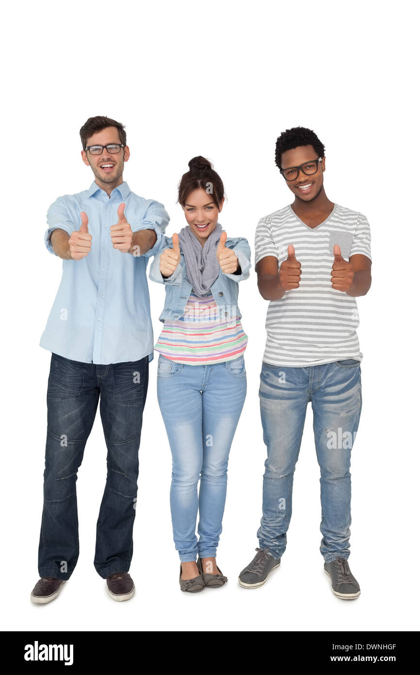 Portrait three friends standing together Cut Out Stock Images ...