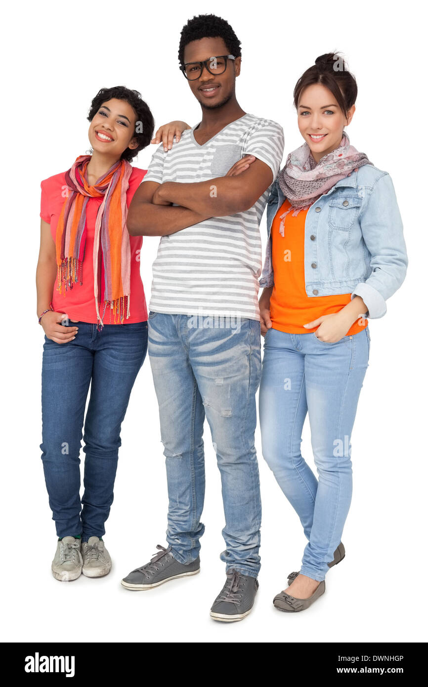 Portrait three friends standing together Cut Out Stock Images ...