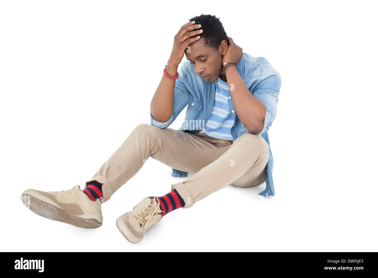 Sad black man young Cut Out Stock Images & Pictures - Alamy