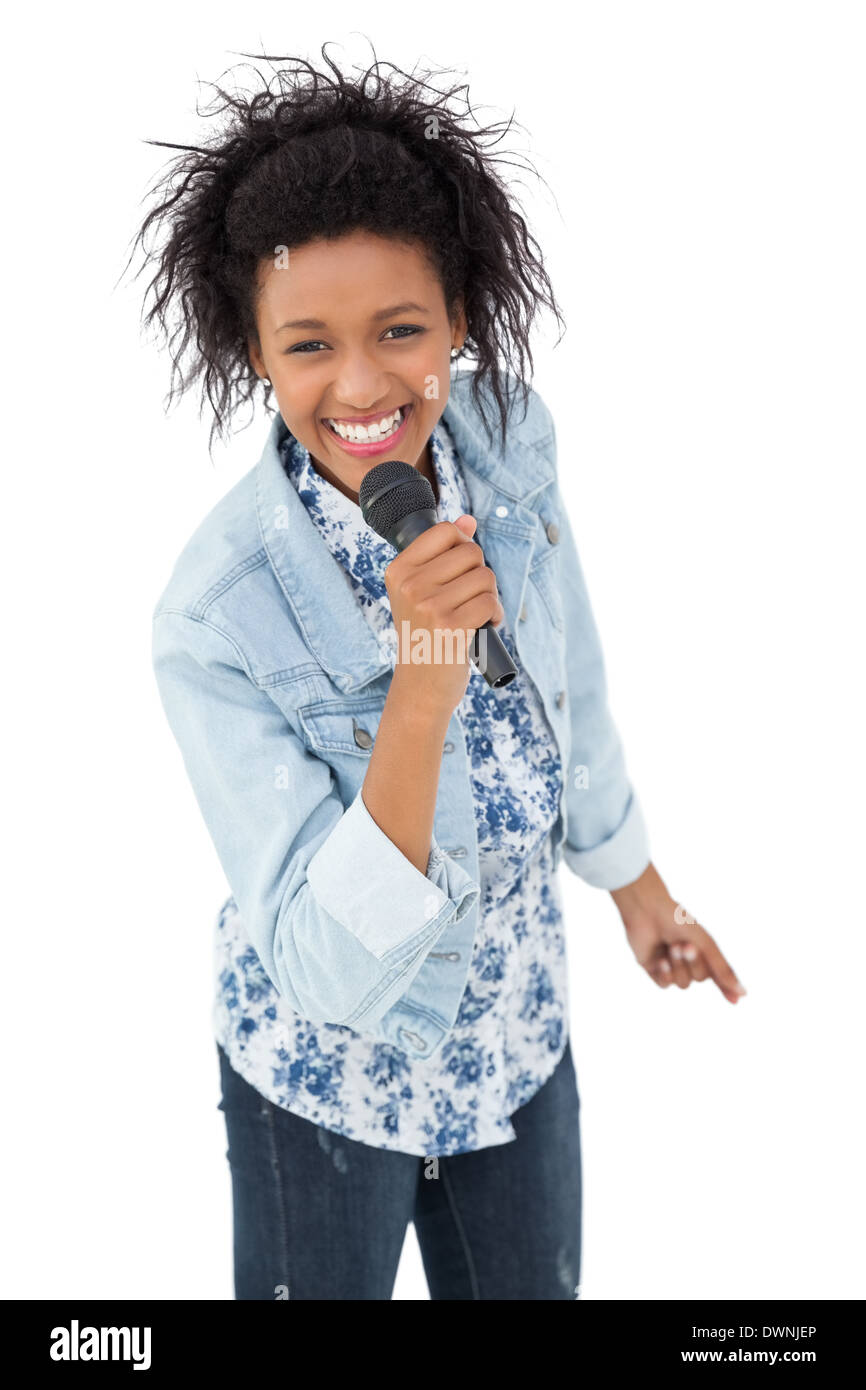 African woman microphone holding hi-res stock photography and images ...