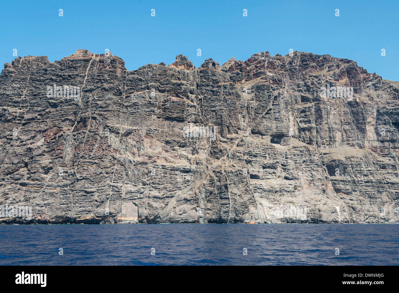 Coastal cliffs of Los Gigantes, Tenerife, Canary Islands, Spain Stock ...