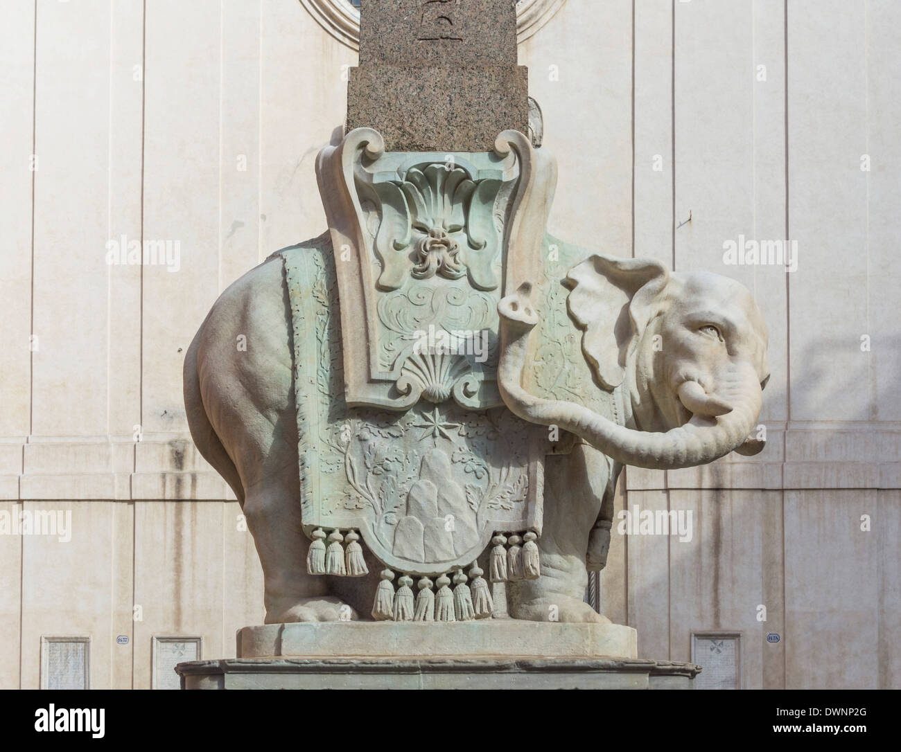 Bernini's Elephant, Pulcino della Minerva, elephant statue at the base ...