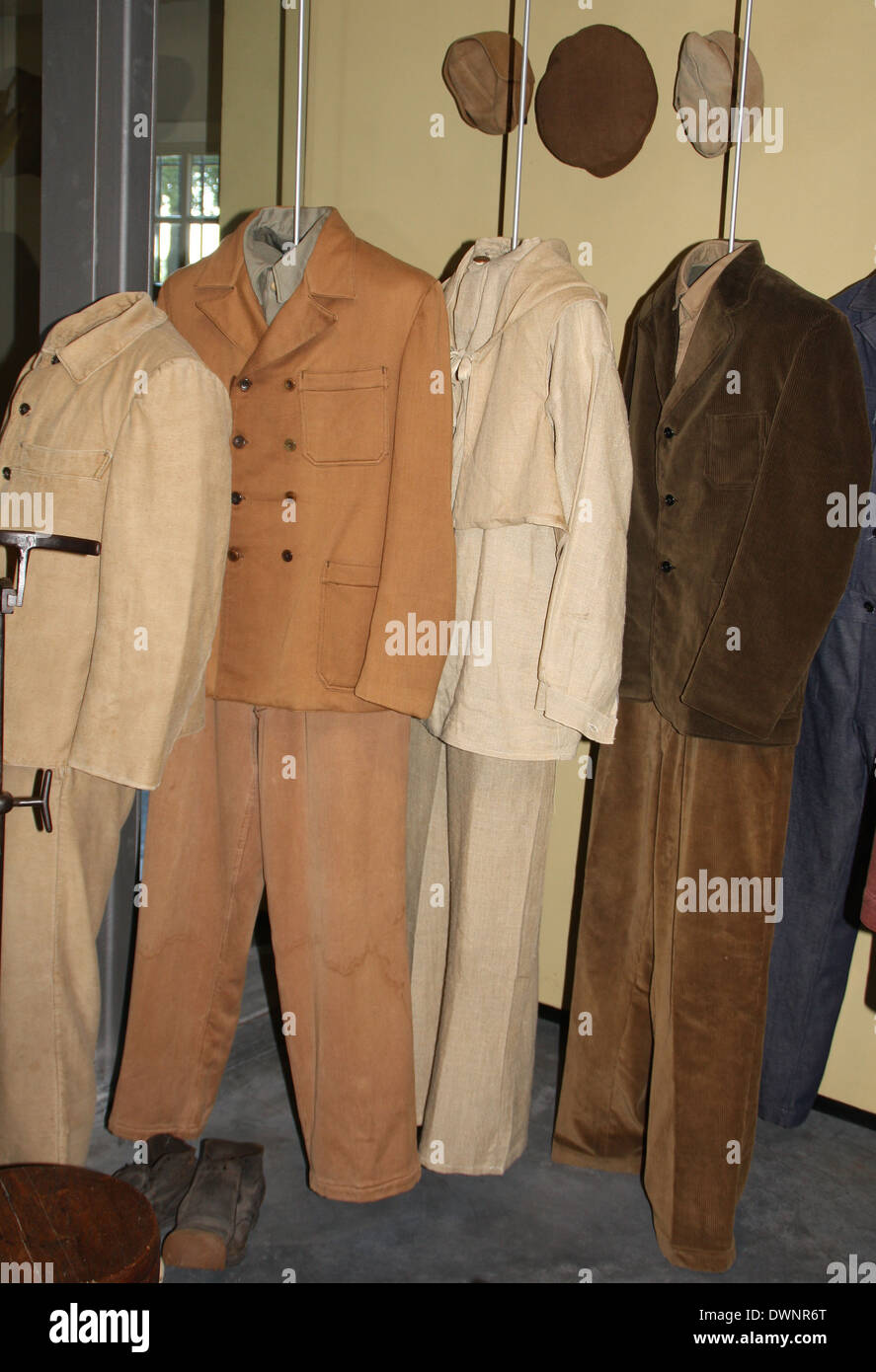 Historic clothes in the Prison Museum in Veenhuizen Stock Photo - Alamy
