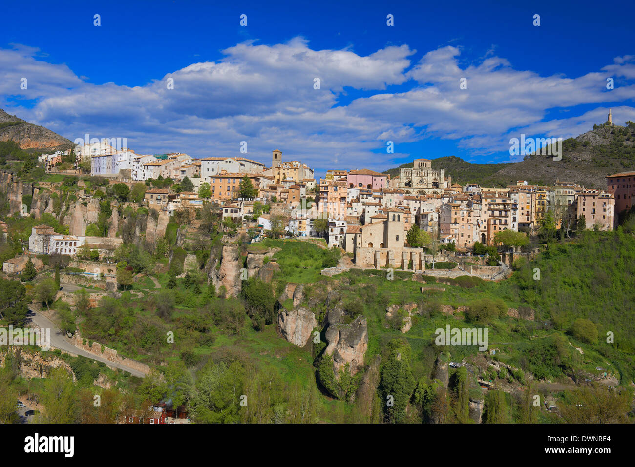 Cityscape, Jucar river gorge, Cuenca, UNESCO World Heritage Site ...