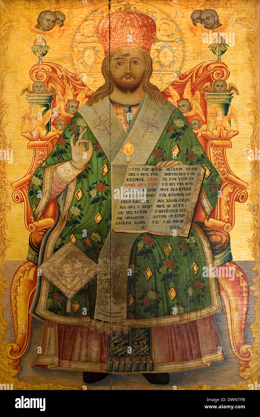 Greek Orthodox religious icon in the Monastery of St. Barnabas in The ...