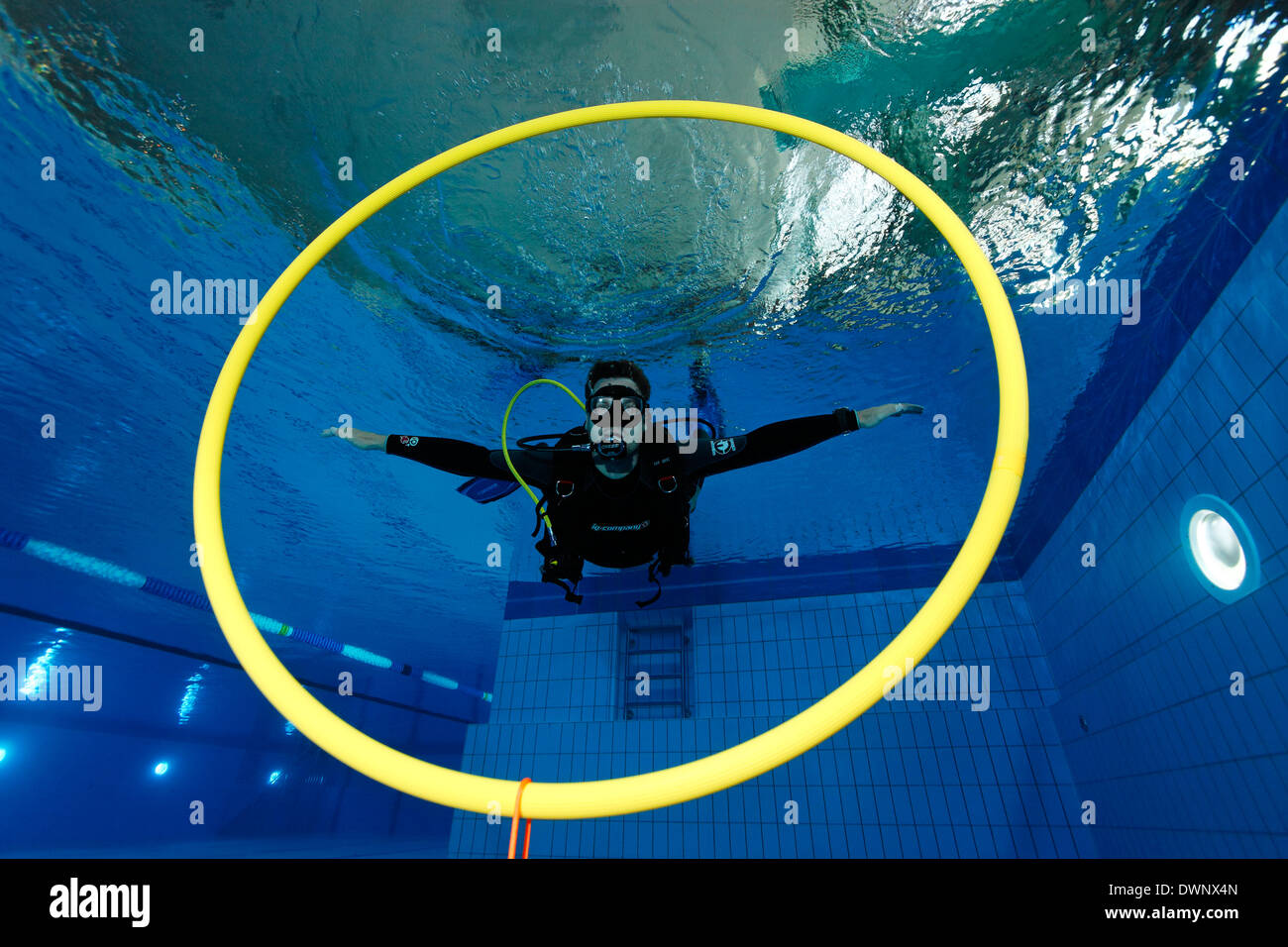 Male diver swimming underwater hi-res stock photography and images - Alamy