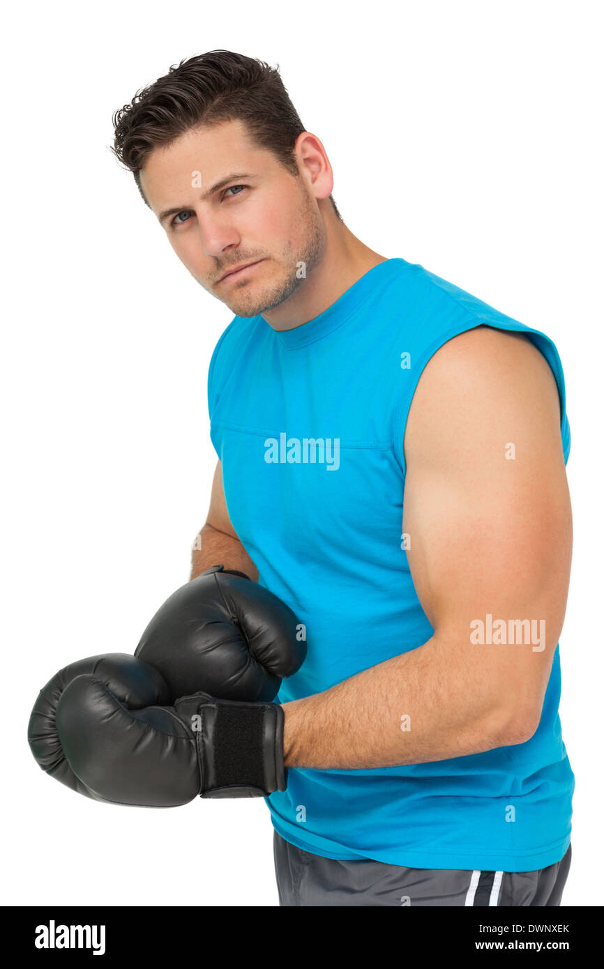 Portrait of a serious male boxer Stock Photo - Alamy