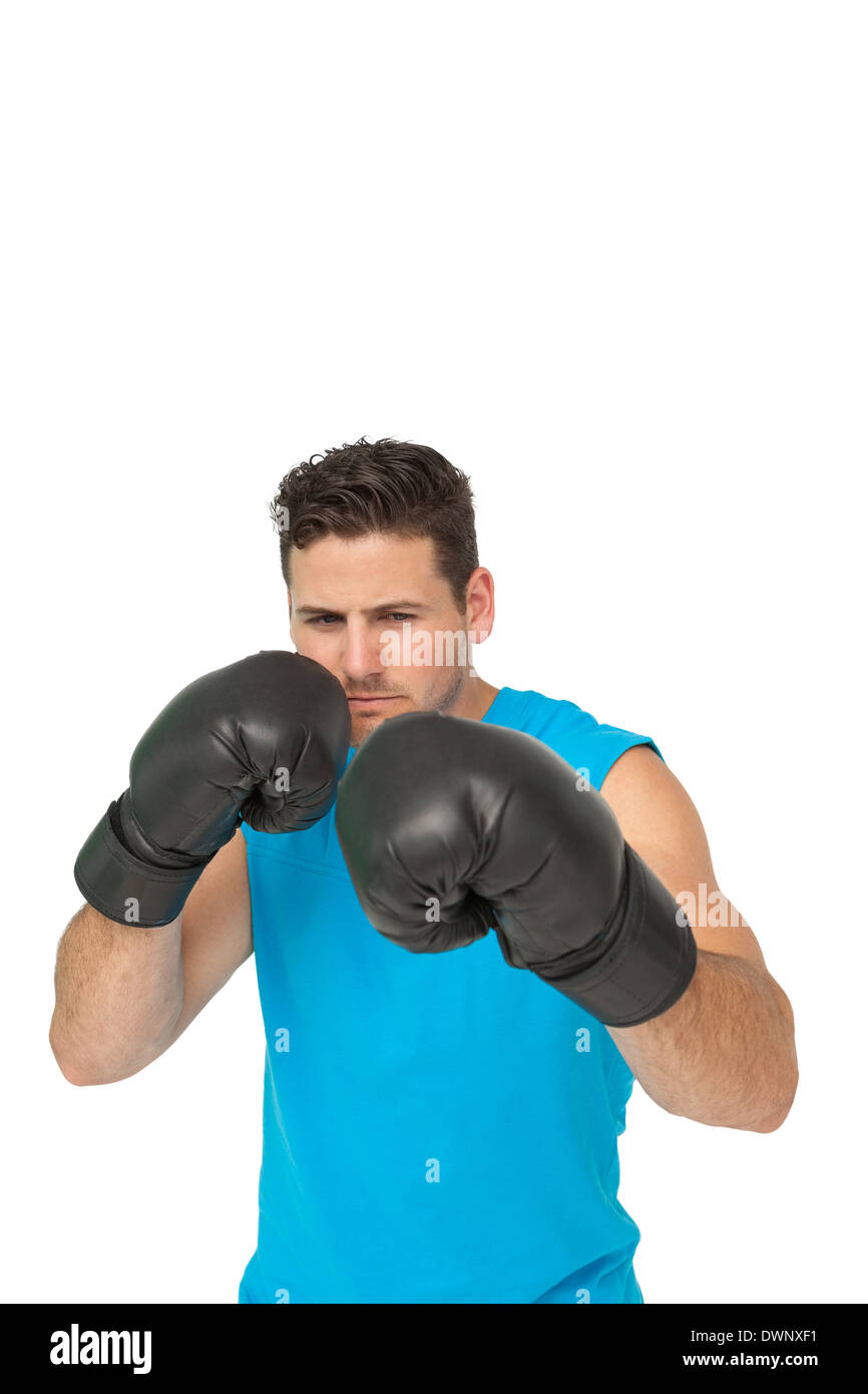 Determined male boxer focused on his training Stock Photo - Alamy