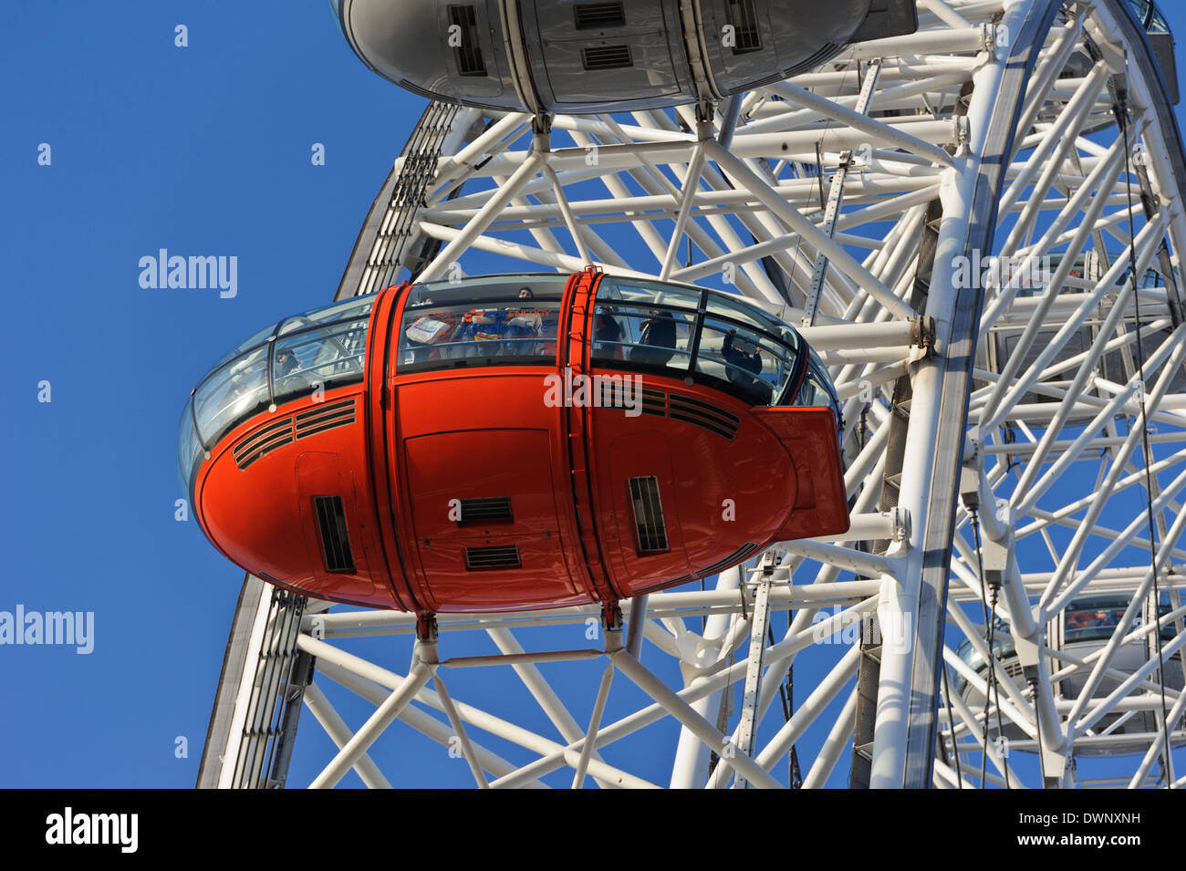 London Eye passenger cabins on South Bank, The wheel, one of London ...
