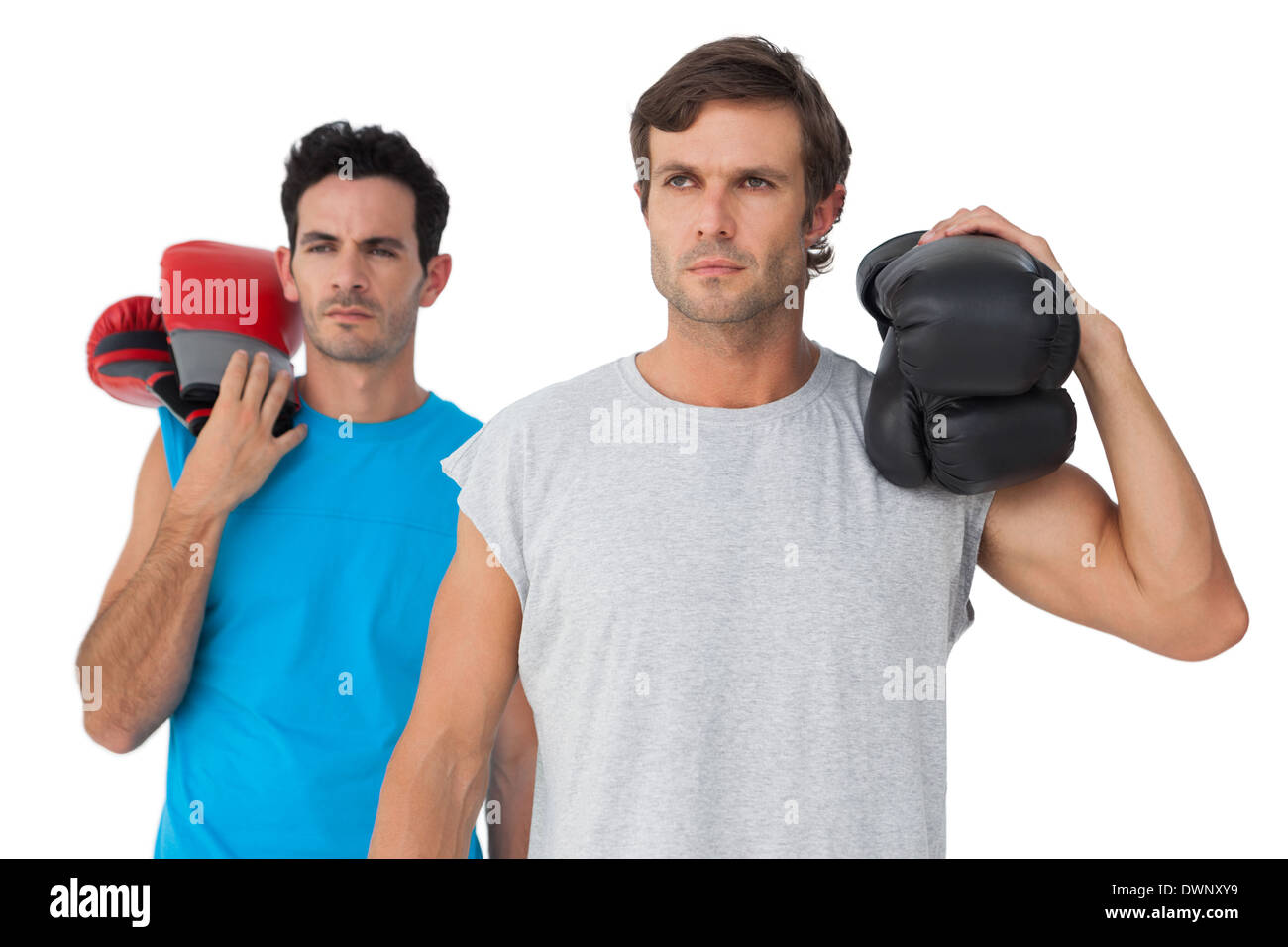 Portrait of two serious male boxers Stock Photo - Alamy