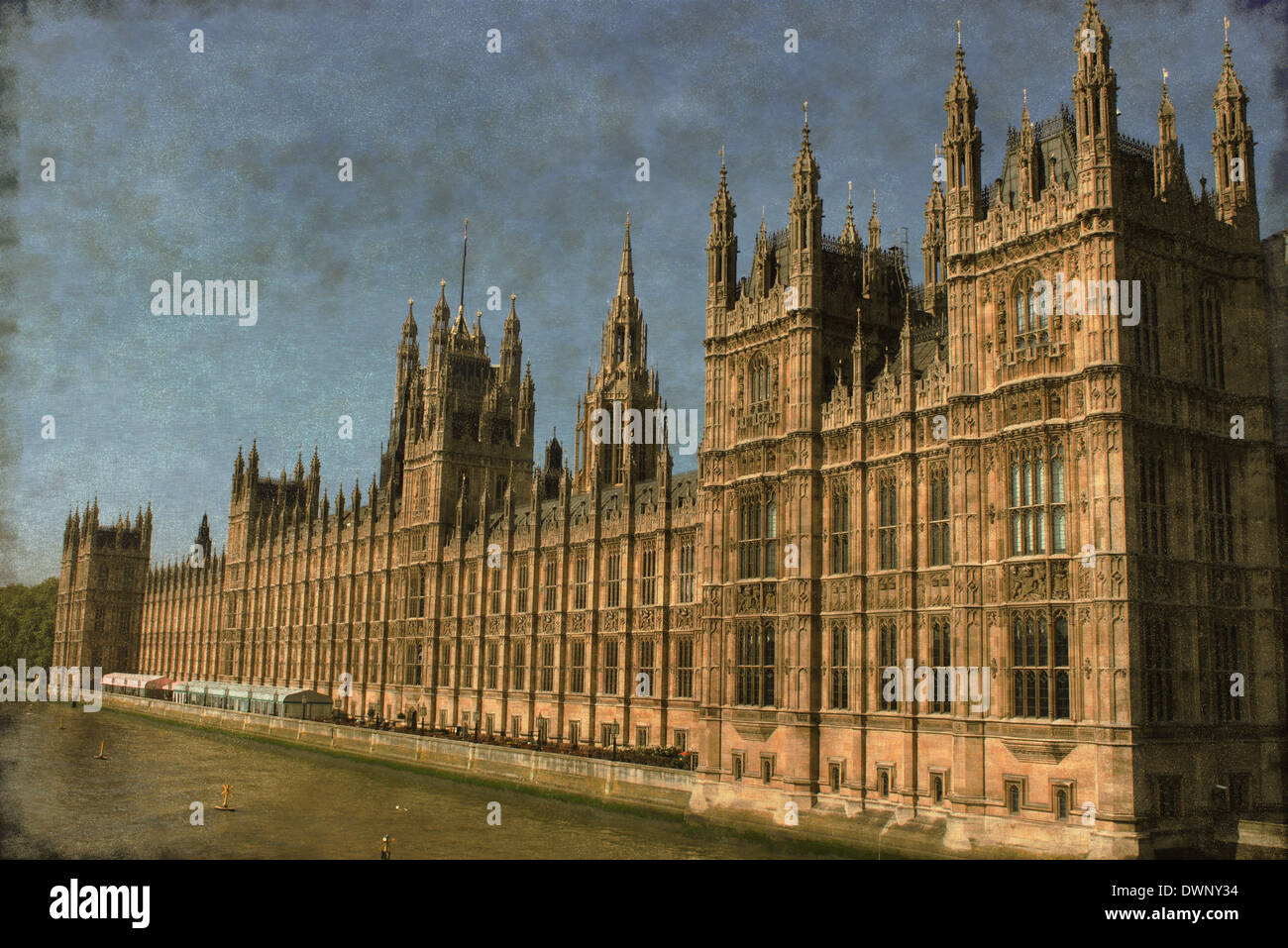 Vintage image of the Houses of Parliament in London, UK Stock Photo - Alamy