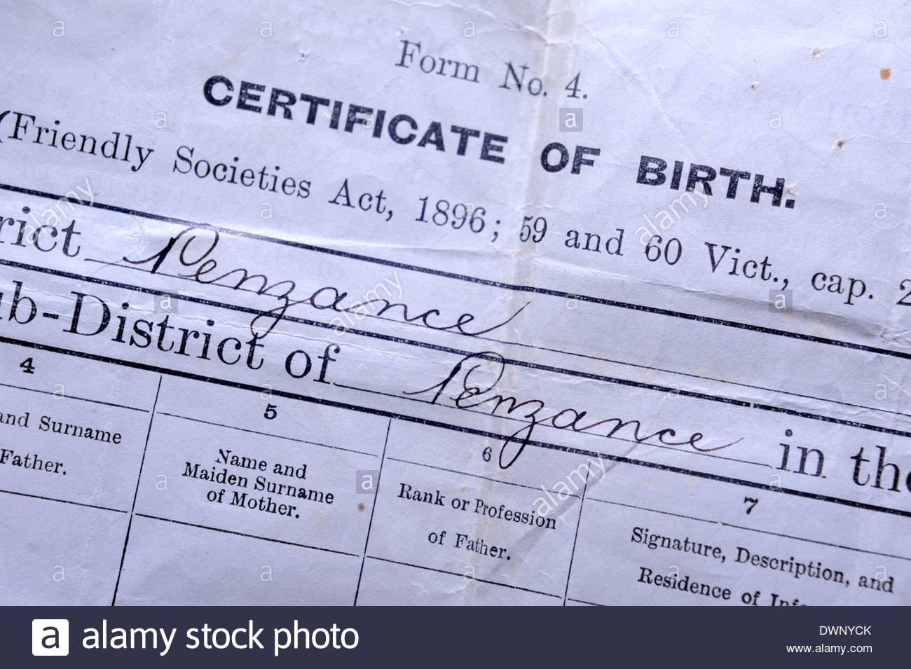 Birth Certificate Stock Photos & Birth Certificate Stock Images - Alamy
