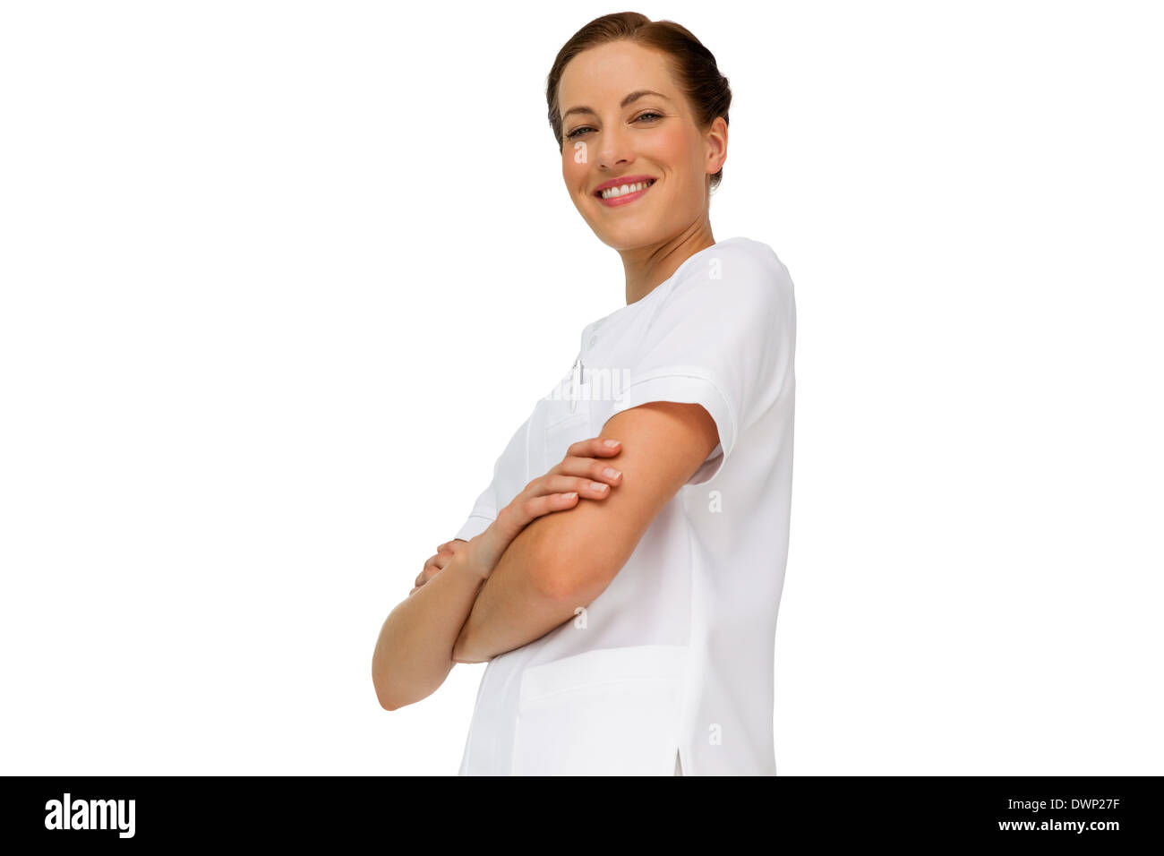 Portrait of a confident female nurse with arms crossed Stock Photo - Alamy