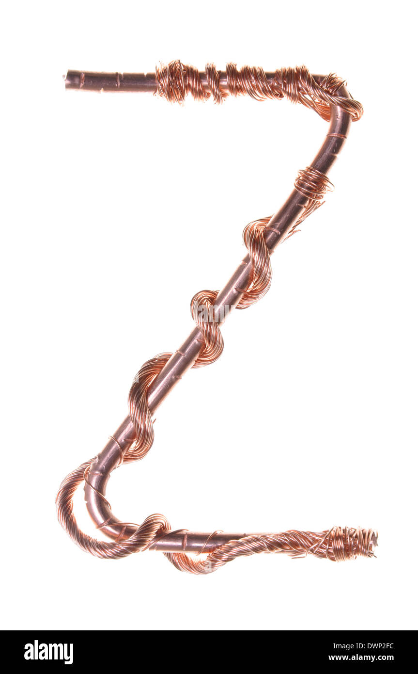 Twisted copper wire in the shape of the letter Z Stock Photo - Alamy