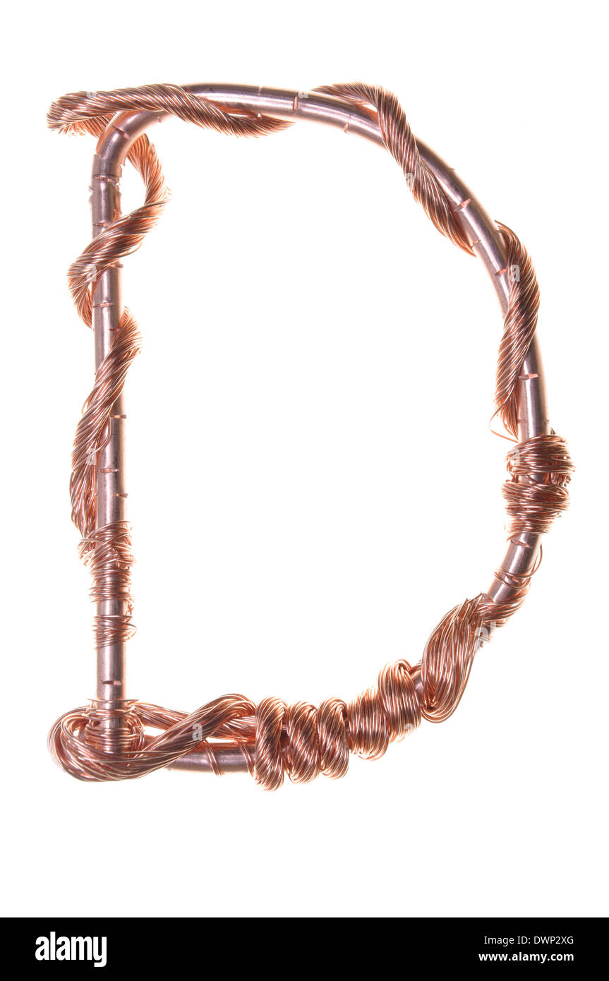 Twisted copper wire in the shape of the letter D Stock Photo - Alamy
