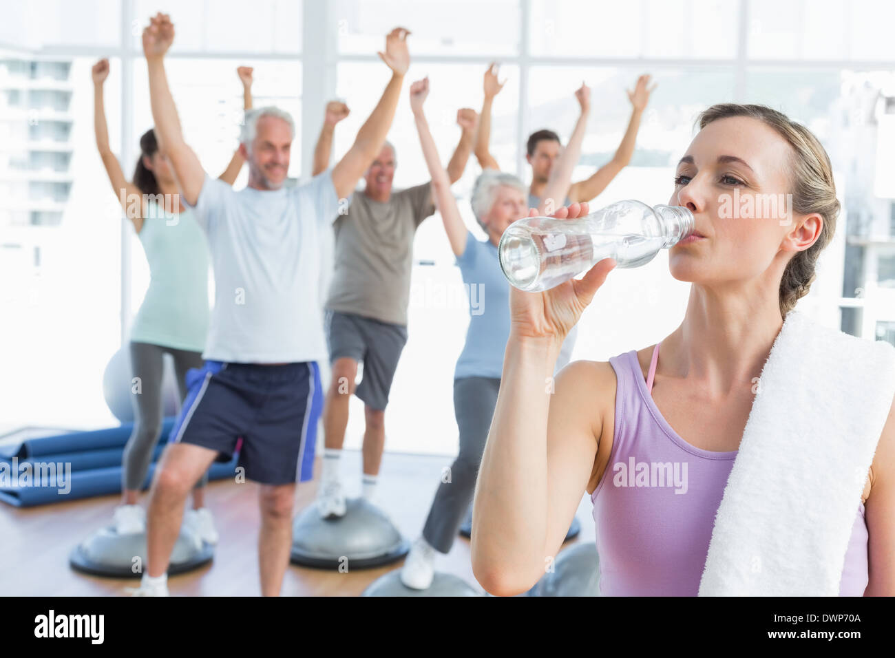 Senior group drinking water hi-res stock photography and images - Alamy
