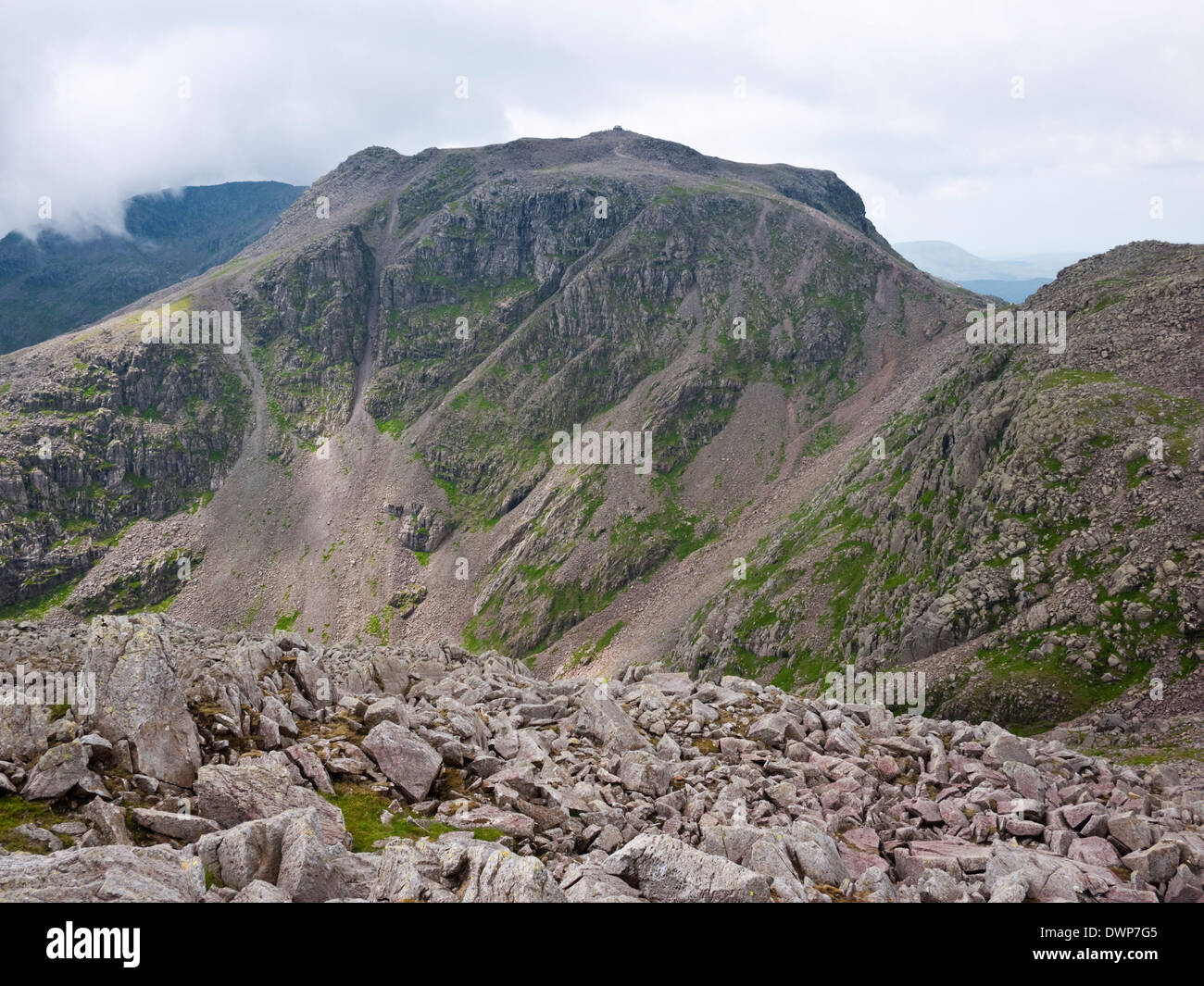 The east side of Scafell Pike, England's highest mountain at 978m ...
