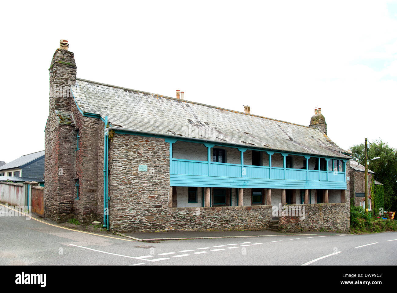 A restored 17th century Almshouse in Tregony, Cornwall, UK Stock Photo ...