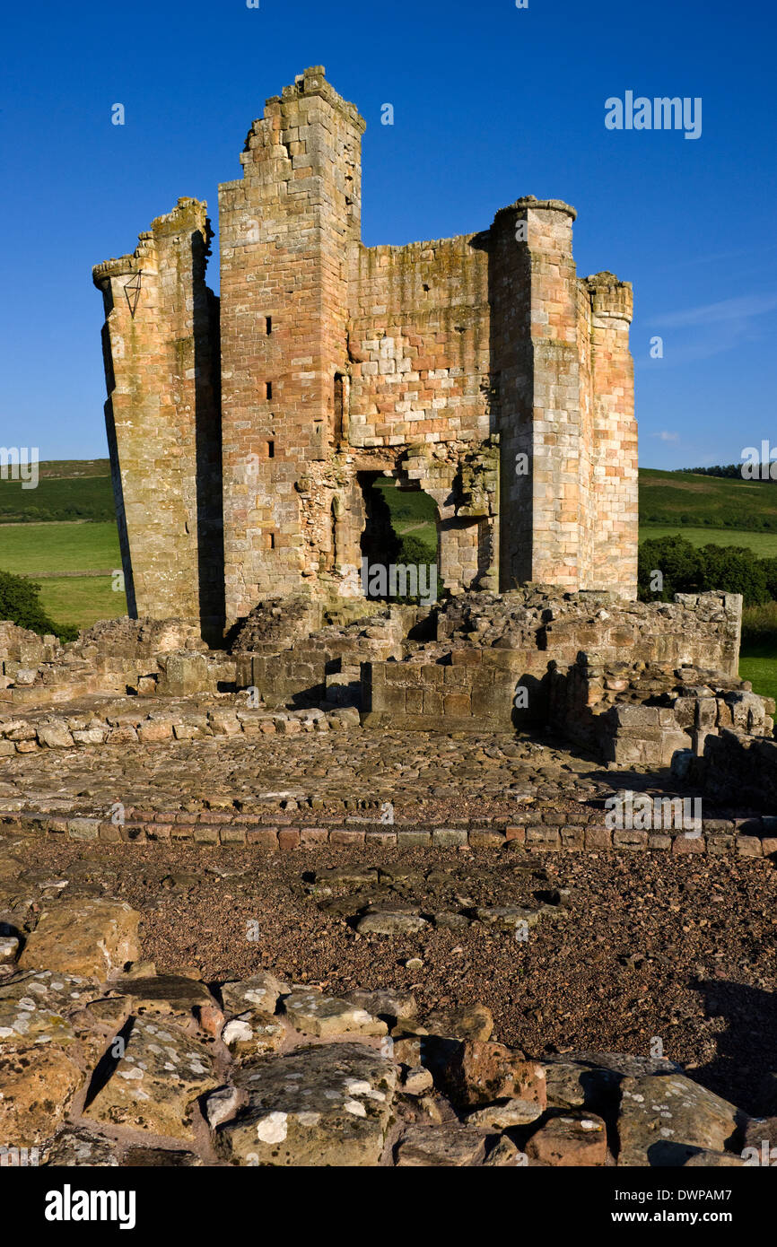 Edlingham Castle near Alnwick in Northumberland in northeast England ...