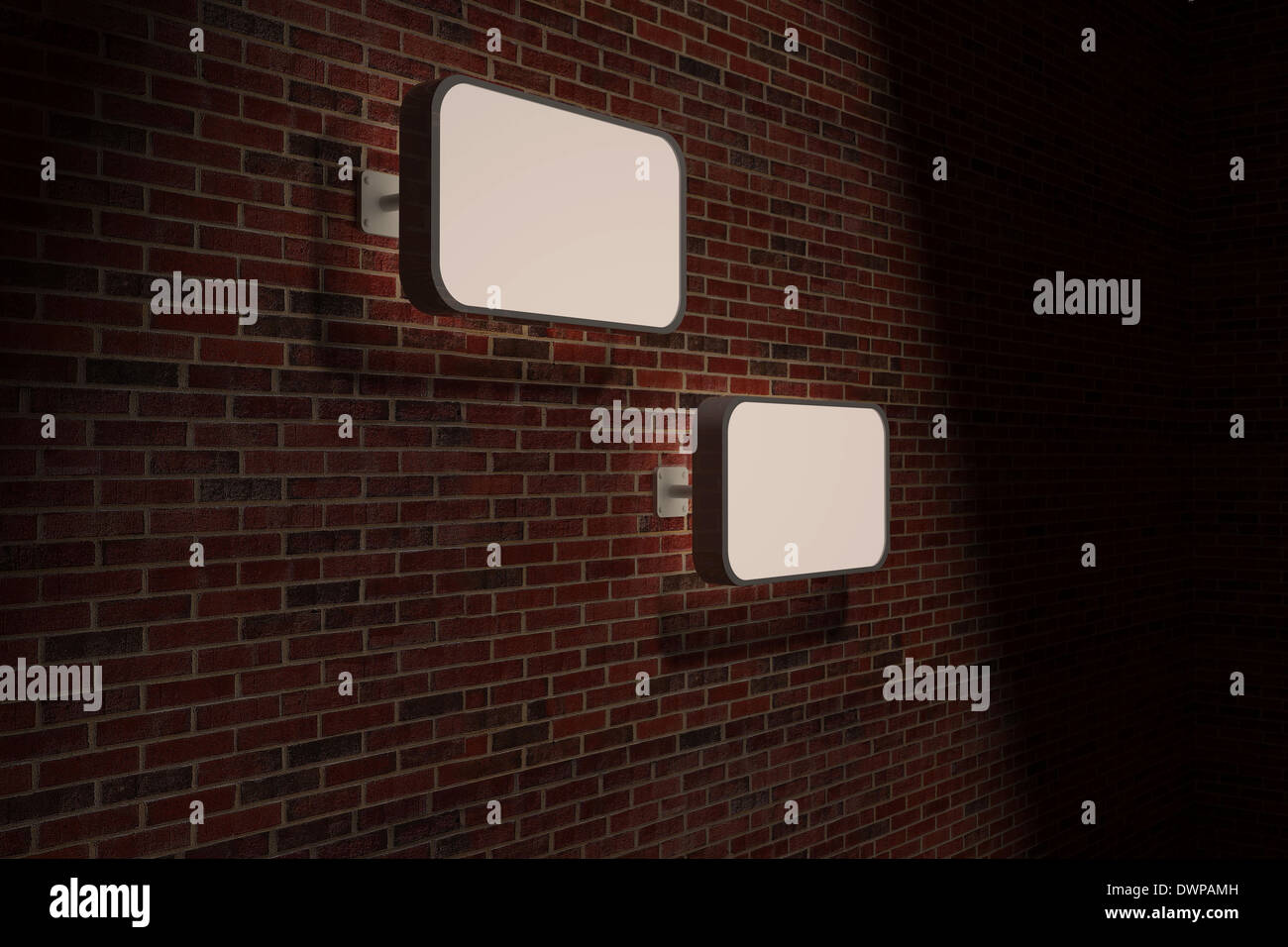 Signs on brick wall Stock Photo - Alamy