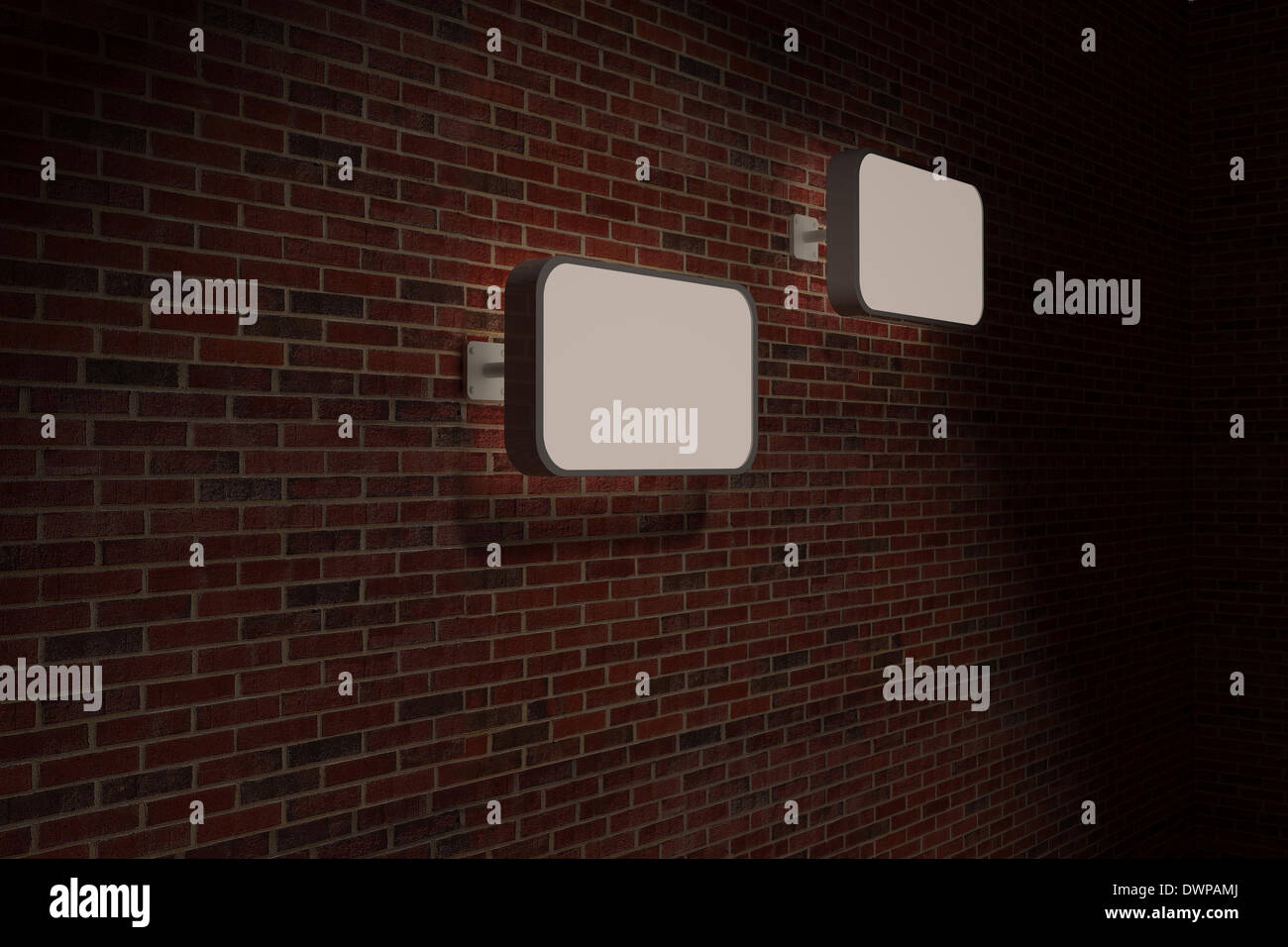 Signs on brick wall Stock Photo - Alamy