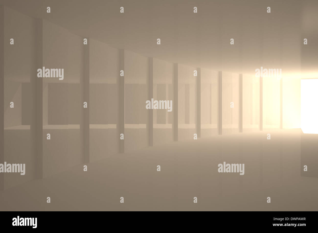 Bright light in a curved room Stock Photo - Alamy