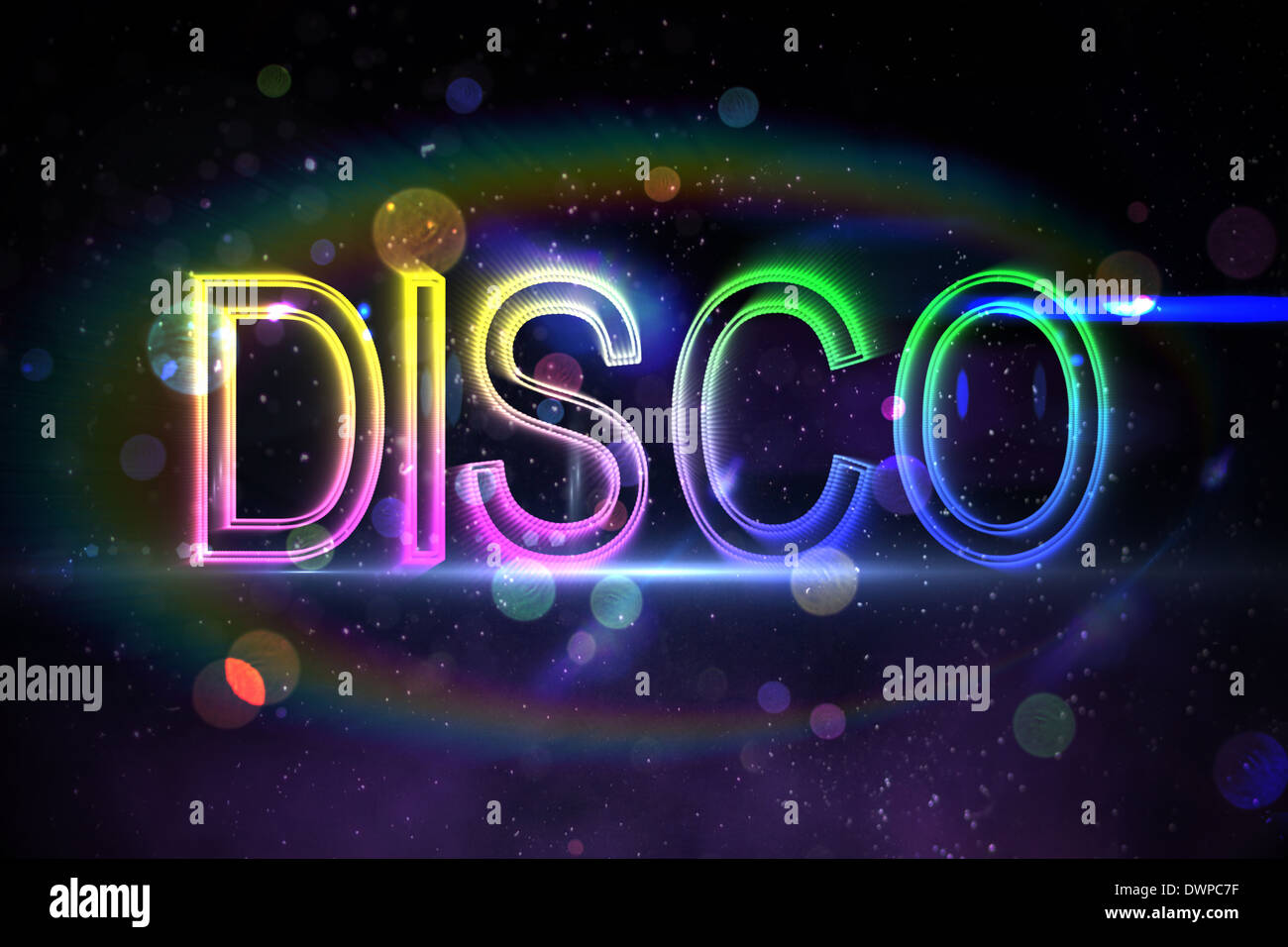 Digital disco text Stock Photo - Alamy