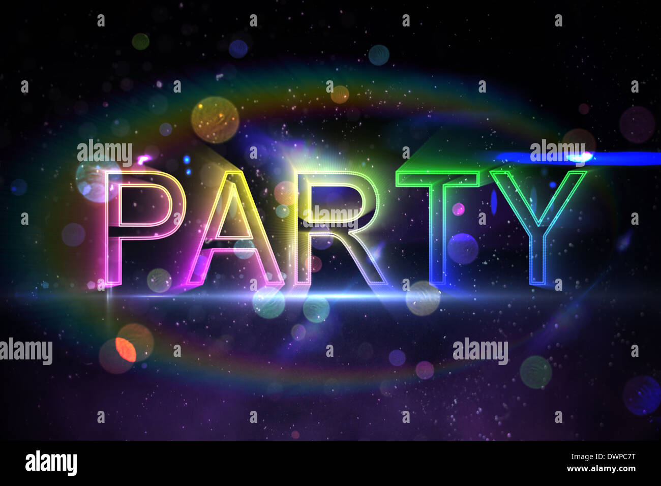 Digital party text Stock Photo - Alamy