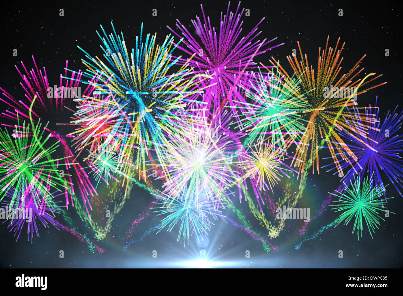 Digitally generated firework design Stock Photo - Alamy