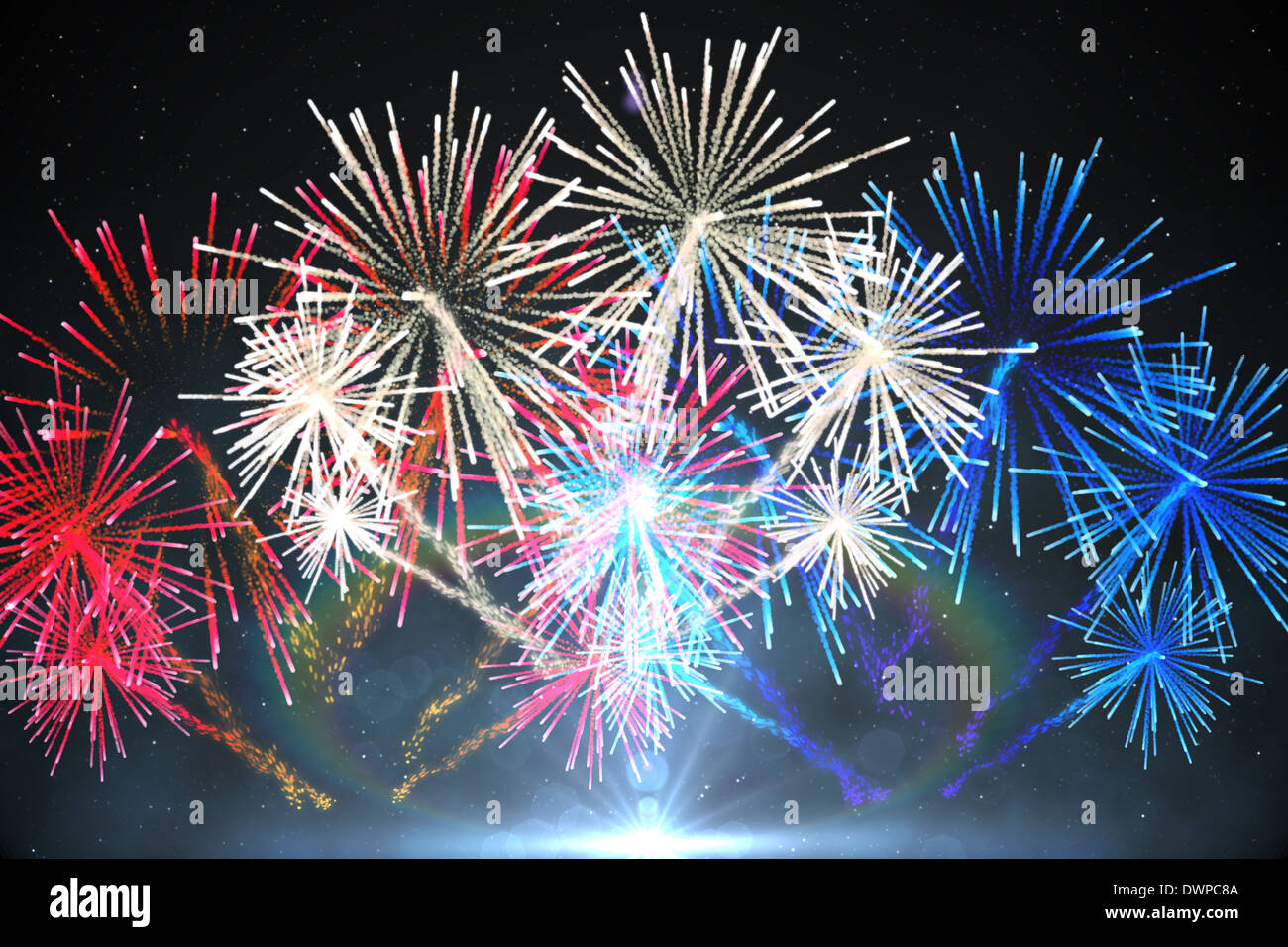 Digitally generated firework design Stock Photo - Alamy