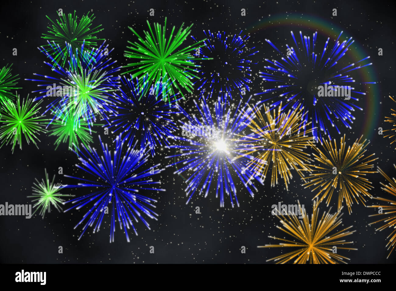 Digitally generated firework design Stock Photo - Alamy