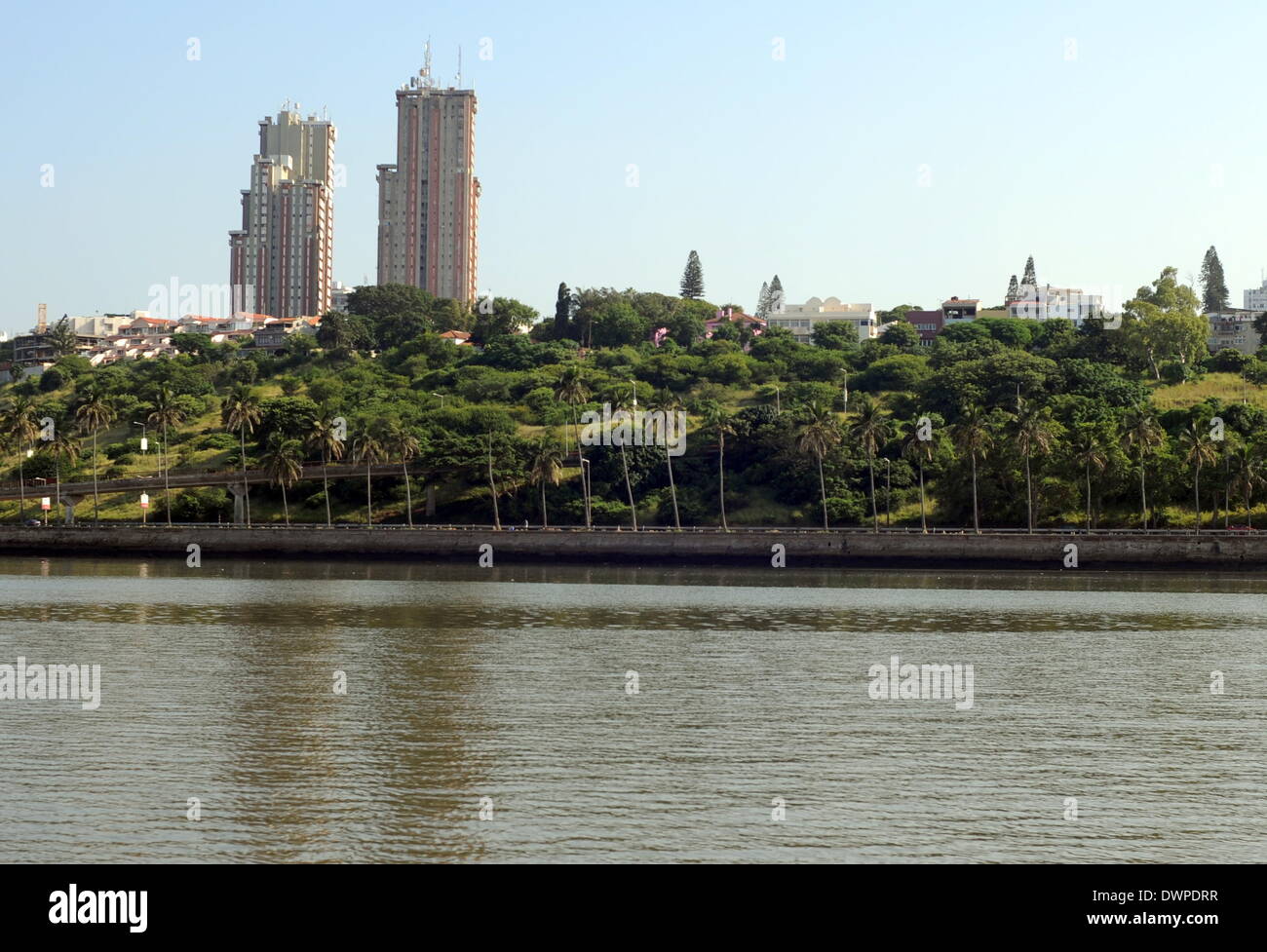 View across Tembe River of the capital Maputo, Mozambique, 23 February ...