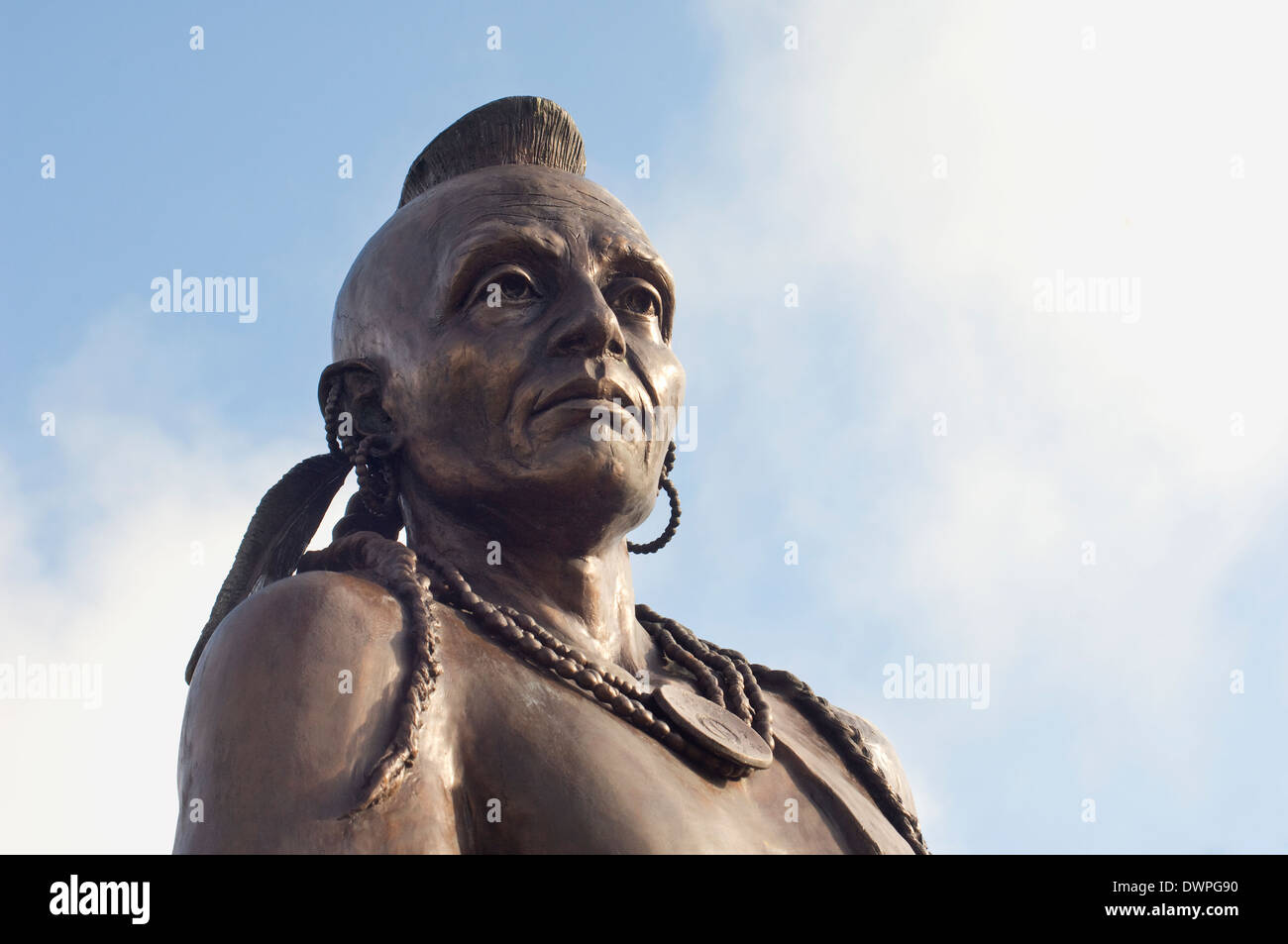 Statue of a Kanza, or Kaw, warrior, Council Grove, Kansas. Digital ...