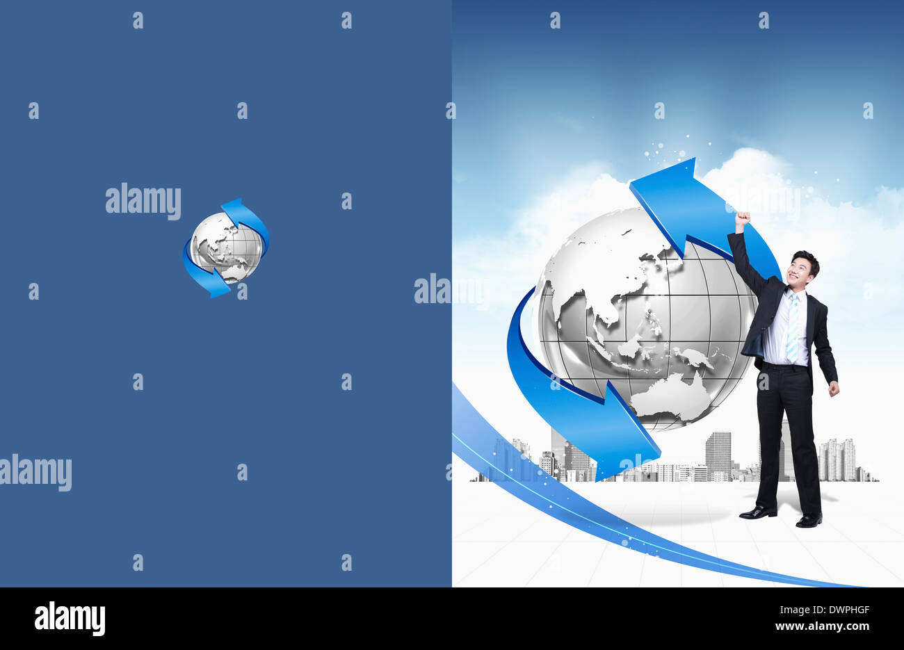 business booklet template featuring business people in illustrated ...