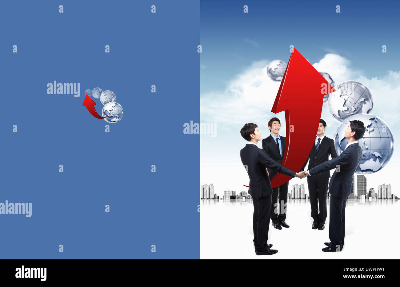 business booklet template featuring business people in illustrated ...