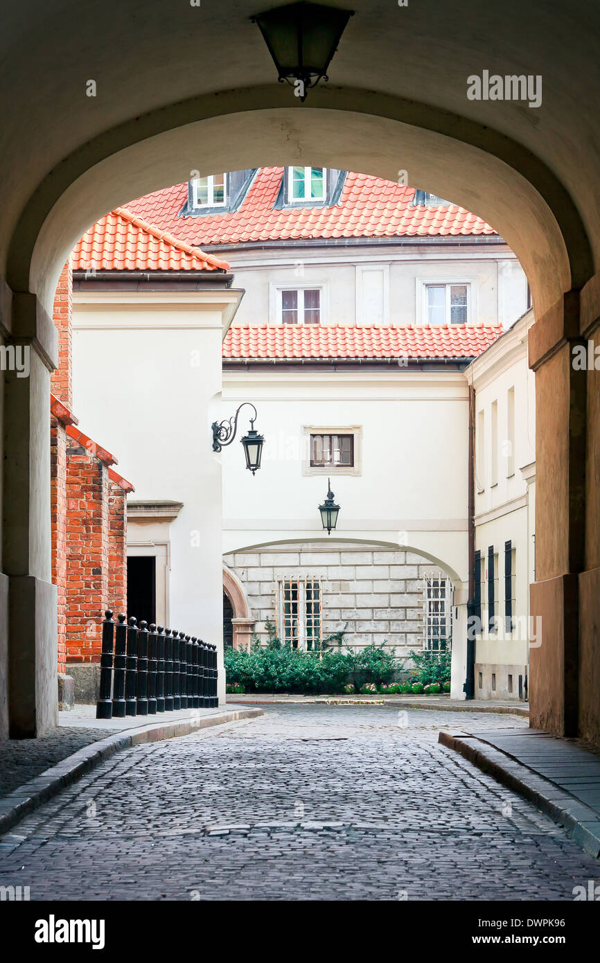 Warsaw City downtown gate Stock Photo - Alamy