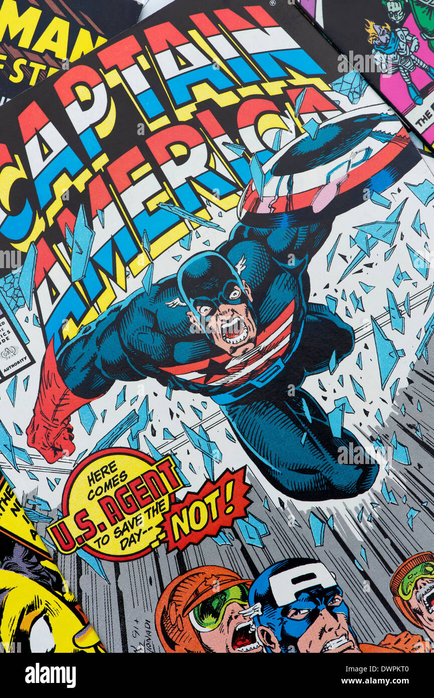 Captain america cartoon hi-res stock photography and images - Alamy