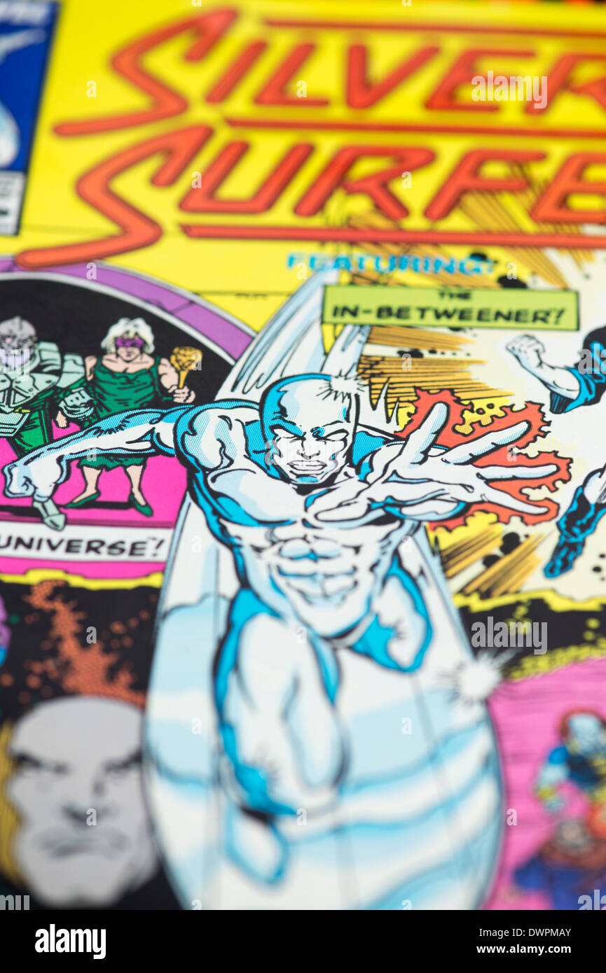 Silver surfer marvel comic hi-res stock photography and images - Alamy