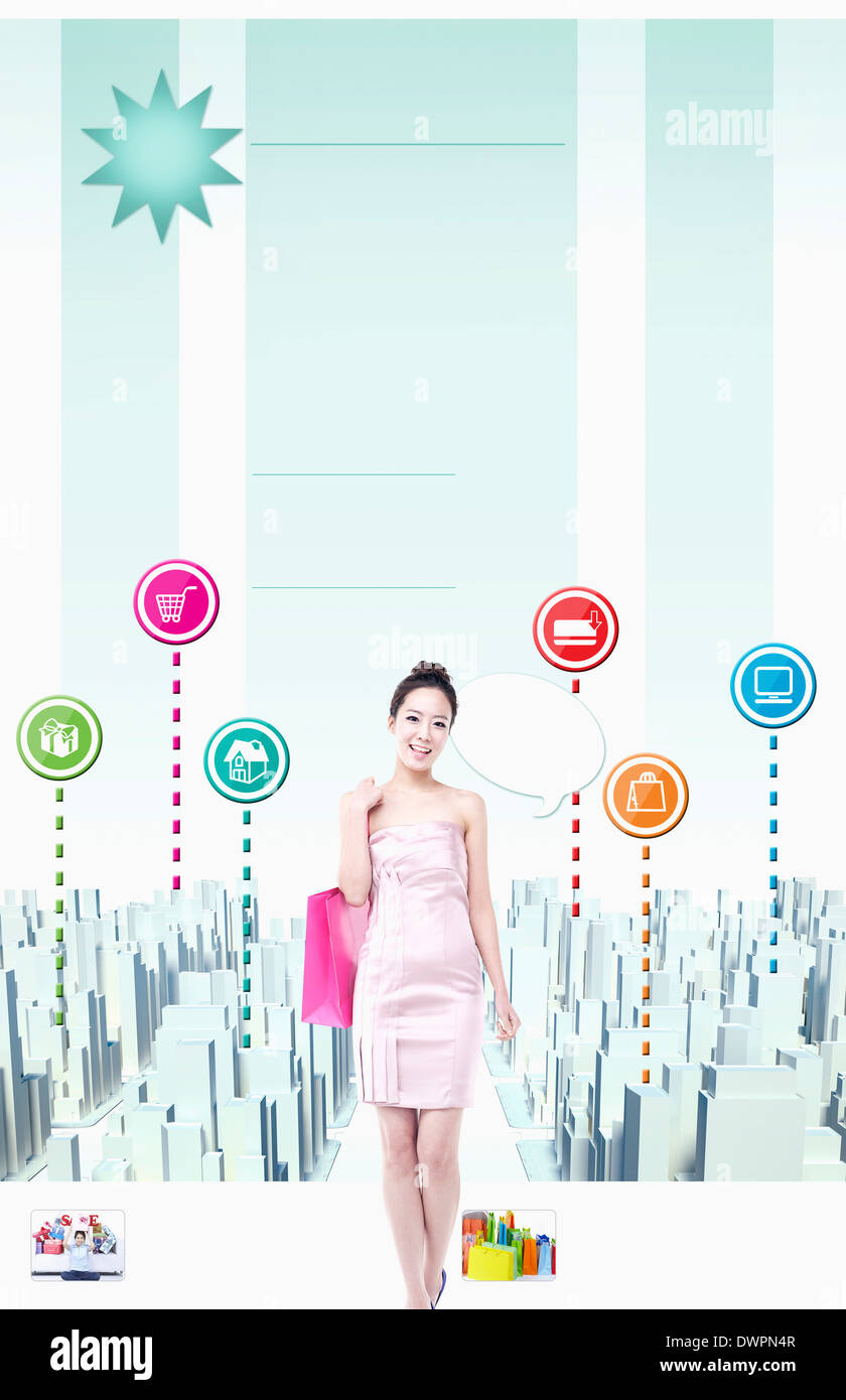 a woman in dress out shopping Stock Photo - Alamy