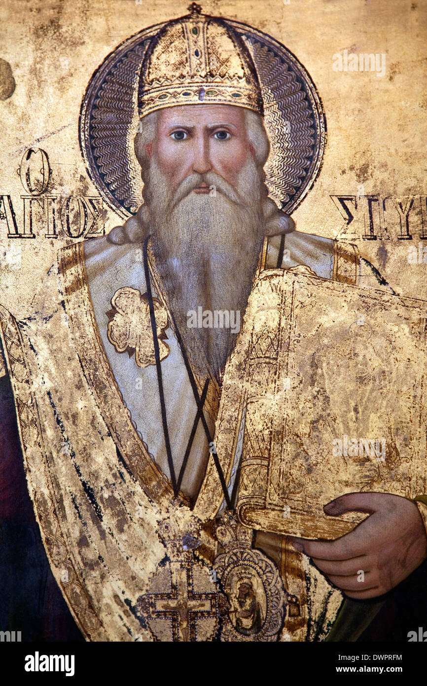 Religious icon in St Barnabas Monastery - Turkish Cyprus Stock Photo ...