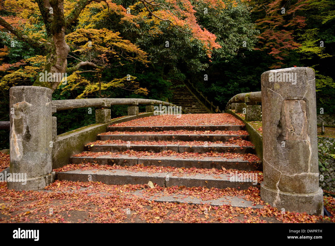Japanese old traditional bridge at Mino Quasi-national Park. Osaka ...