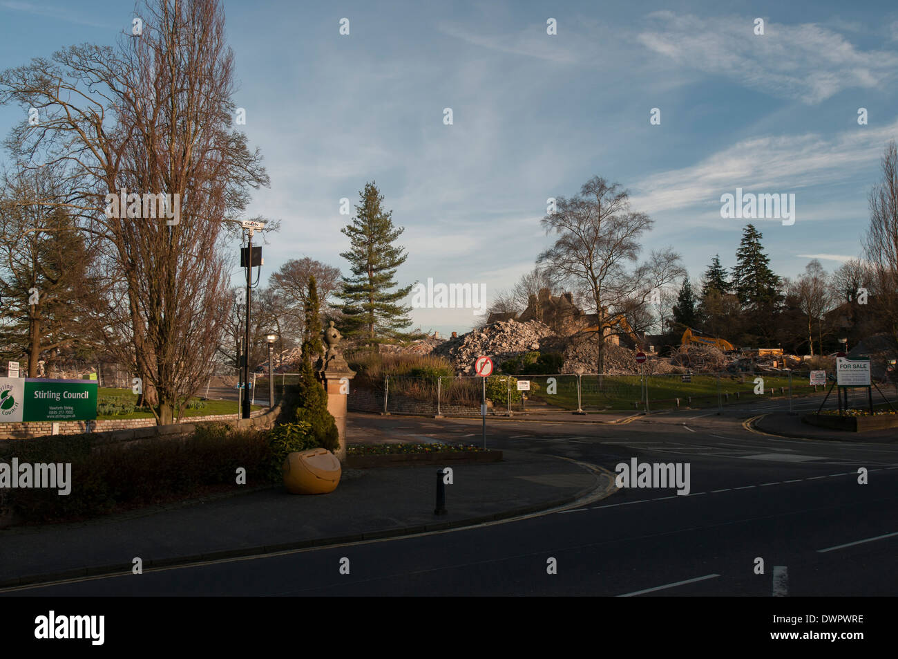The old viewforth building after being demolished Stock Photo - Alamy