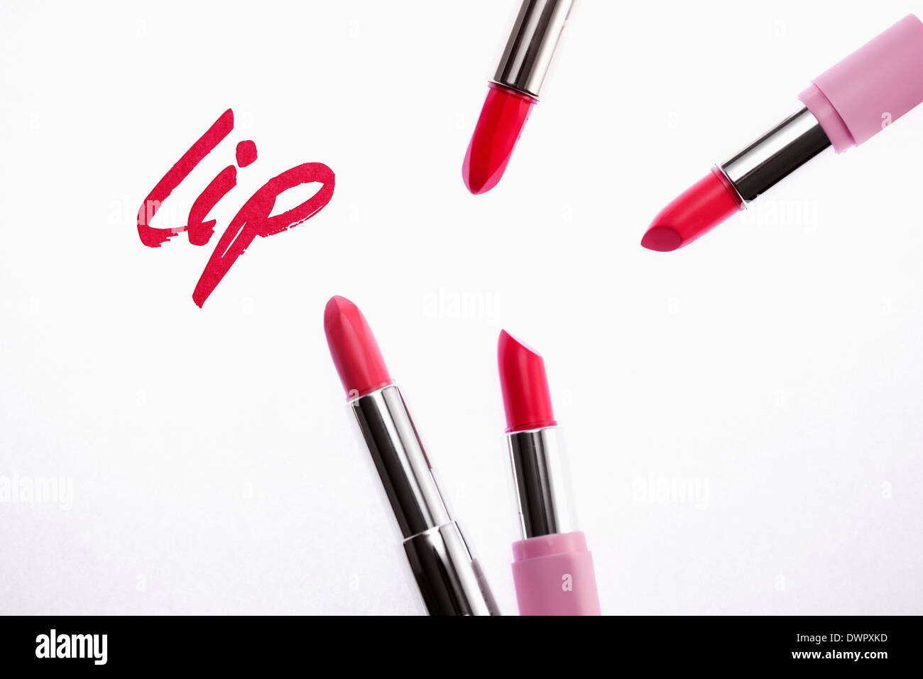 lipsticks in white background Stock Photo - Alamy