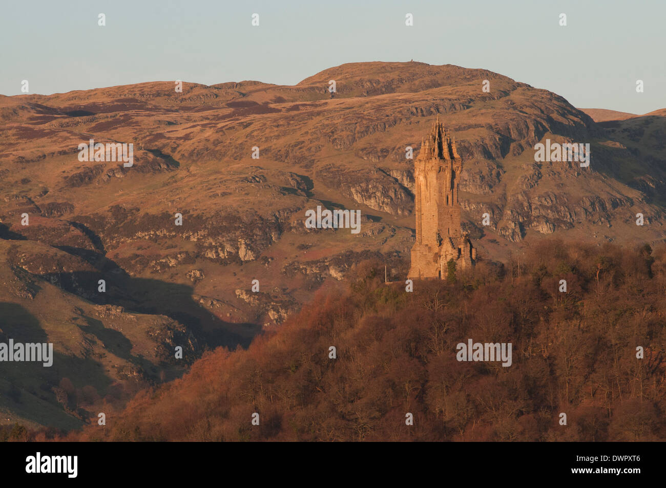 View of stirling castle from wallace monument hi-res stock photography ...