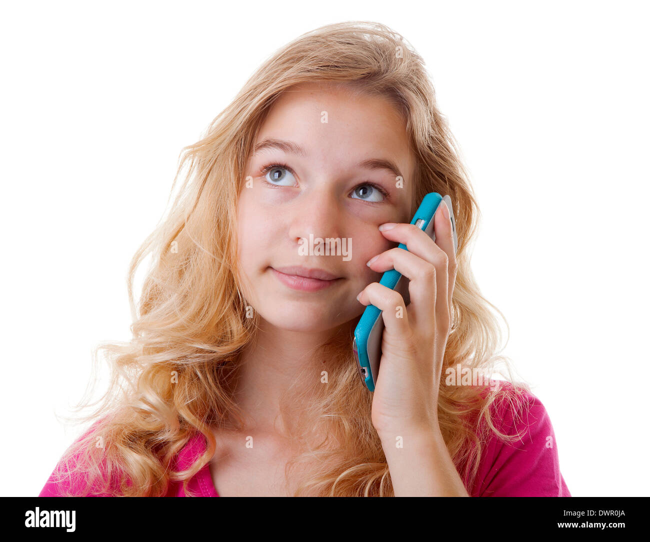 Girl talking on phone white hi-res stock photography and images - Alamy