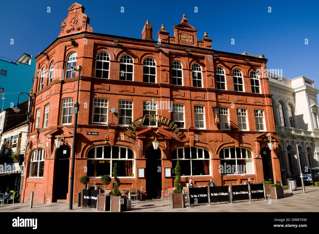 Duke of Wellington Public House, The Hayes, Cardiff, South Wales Stock ...