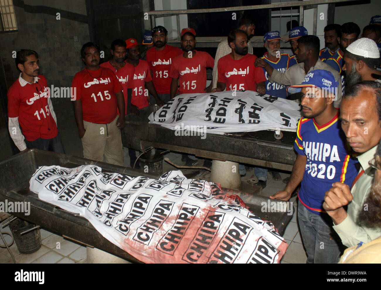 Dead bodies are being shifted to hospital following the clash between ...