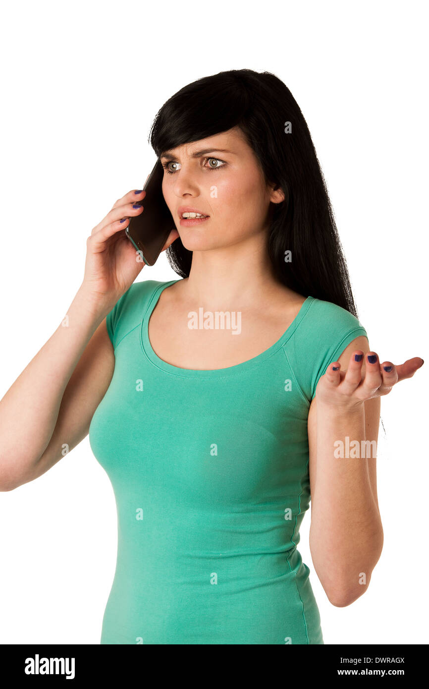 Beautiful young woman with cell phone Stock Photo - Alamy