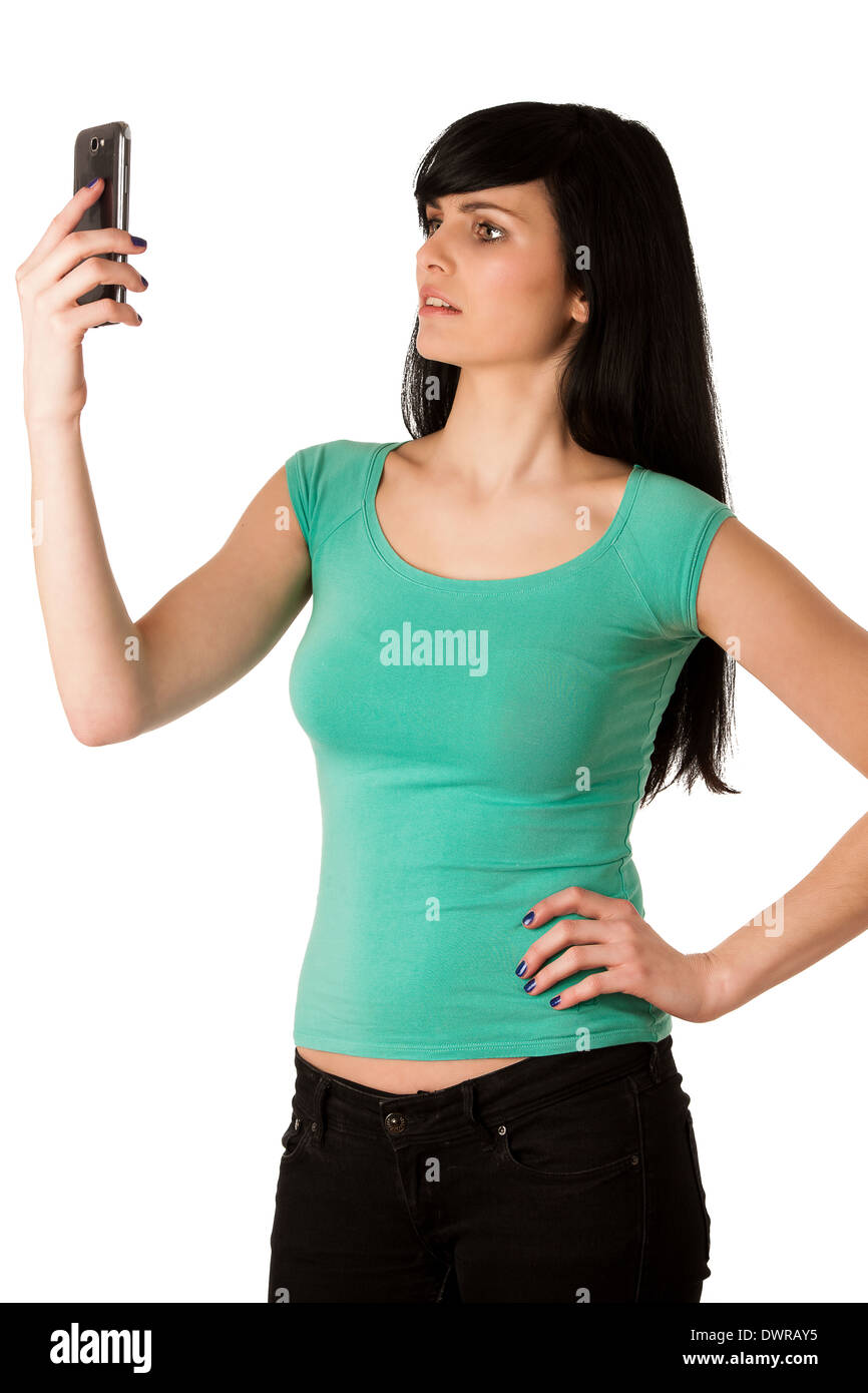Woman use phone hi-res stock photography and images - Alamy