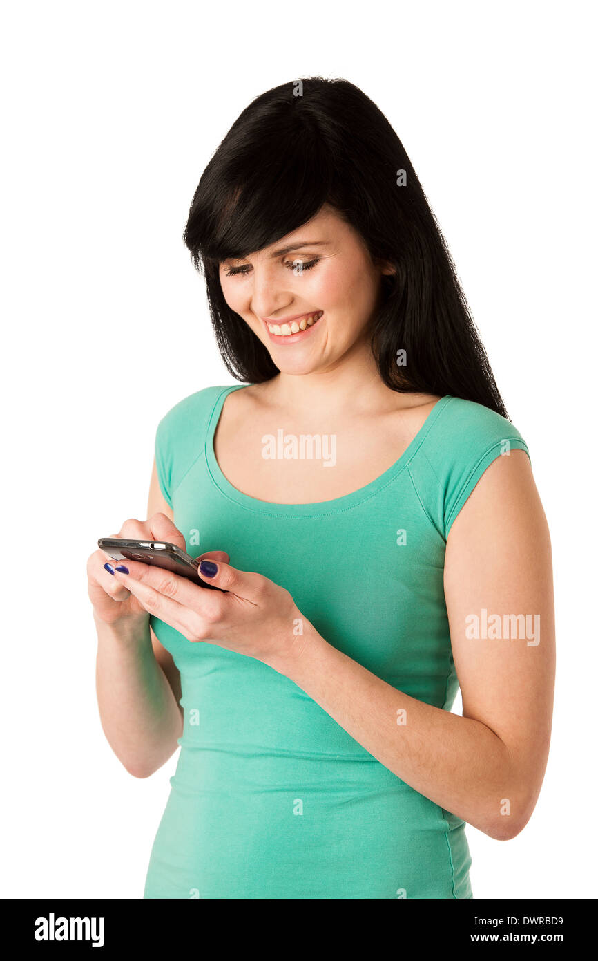 Indian Beautiful Girl Showing Phone High Resolution Stock Photography ...